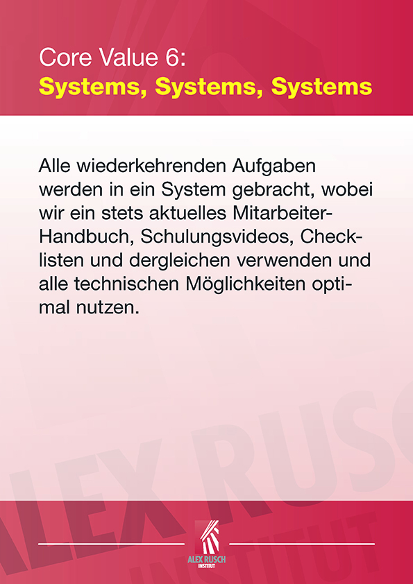 Die Core Values des Alex Rusch Instituts